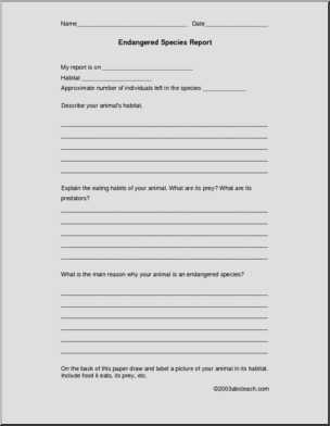 Report Form: Endangered Species – Abcteach