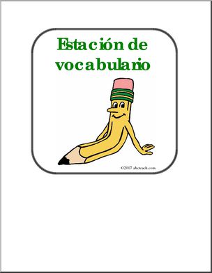 Spanish: Poster – “EstaciÃ›n de vocabulario” (elementaria) – Abcteach