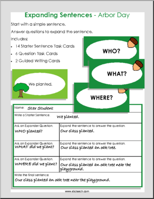 Expanding Sentences Task Cards: Arbor Day – Abcteach