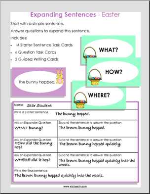 Expanding Sentences Task Cards: Easter – Abcteach