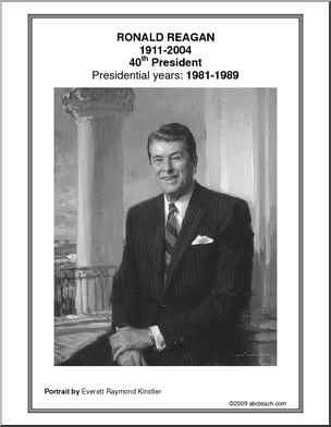 Poster: 40th President – Ronald Reagan – Abcteach