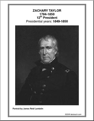Poster: 12th President – Zachary Taylor – Abcteach