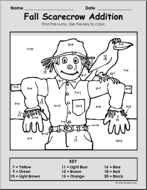 Fall: Math: Addition Coloring Packet (prim/elem) – Abcteach