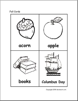 Flashcards: Fall (b/w) – Abcteach