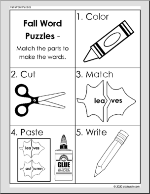 Fall Word Puzzles (black/white) – Abcteach