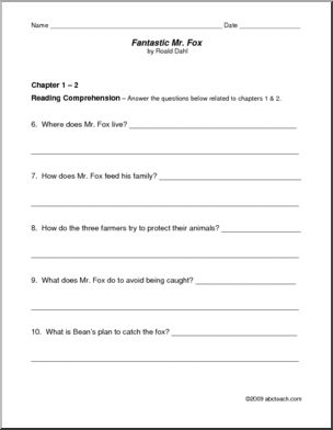 Book: Fantastic Mr. Fox (elem) – Abcteach