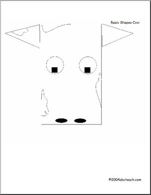 Craft: Farm – Basic Shapes Cow – Abcteach