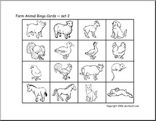 Farm Animals Bingo – Abcteach