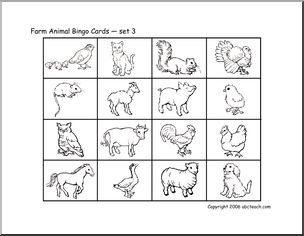 Farm Animals Bingo – Abcteach