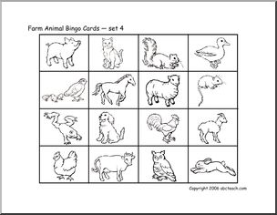 Farm Animals Bingo – Abcteach