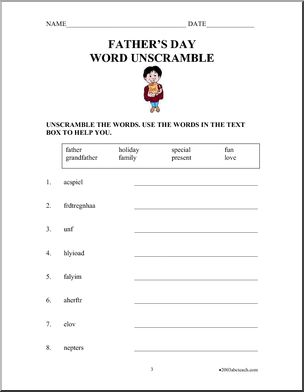 Comprehension: Father’s Day (primary) – Abcteach