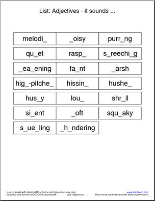 Adjectives – Page 2 – Abcteach