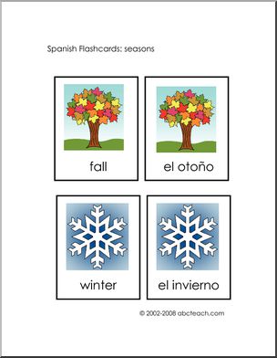 Spanish Flashcards: Seasons – Abcteach