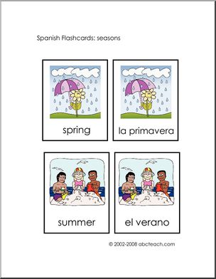 Spanish Flashcards: Seasons – Abcteach