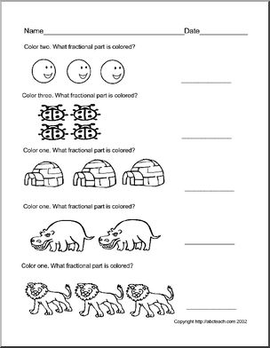 Fractional Parts 3 (primary) – Abcteach