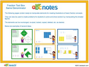 Interactive: Notebook: Math: Fractions: Tool Box – Abcteach
