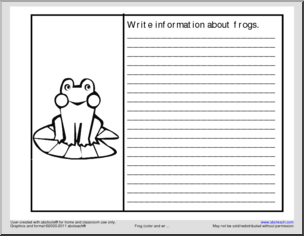 Frog: Color and Write (elem) – Abcteach