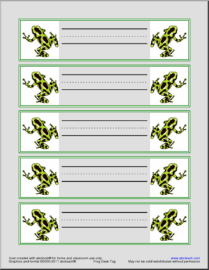 Frog Desk Tags – Abcteach