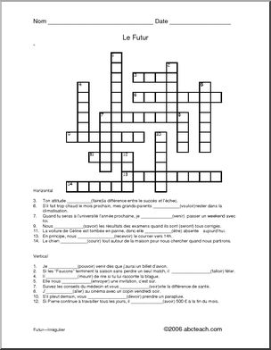 French: Exercises for Future Tense – Abcteach