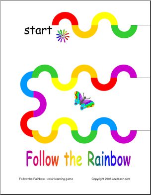 Board Game: Follow the Rainbow (preschool) – Abcteach