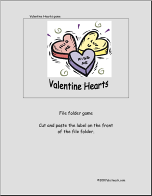 Game Board: Valentine’s Hearts (primary) – Abcteach