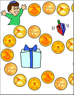 Game Board: Hanukkah (30 spaces; color version) – Abcteach