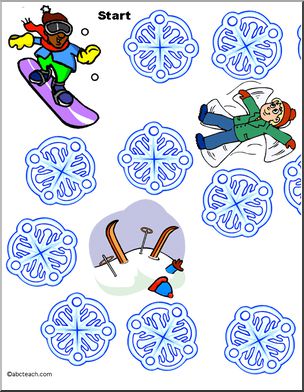 Game Board: Snow (20 spaces; color version) – Abcteach