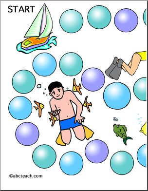 Game Board: Space (30 spaces; b/w version) – Abcteach