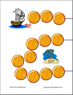 Game Board: Pirates Ahoy! (color) – Abcteach