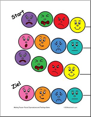 German: Board Game – Emotions (color) – Abcteach