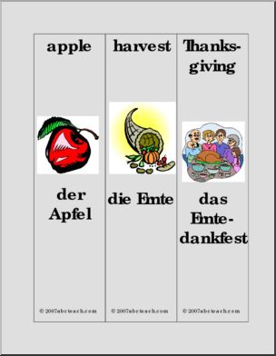 German: Bookmarks – Animals – Abcteach