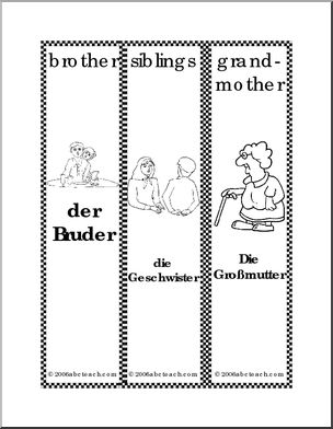 German: Bookmarks – Family – Abcteach