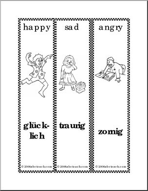 German: Bookmarks – Emotions – Abcteach