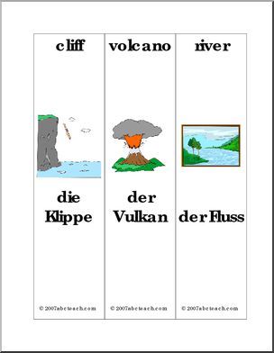 German: Bookmarks – Landscape – Abcteach