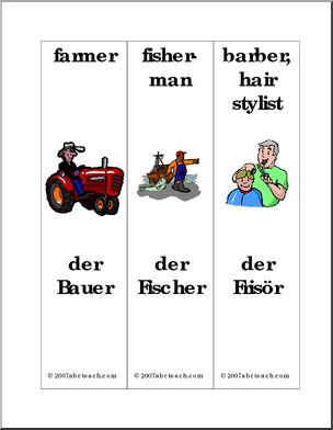German: Bookmarks – Professions – Abcteach