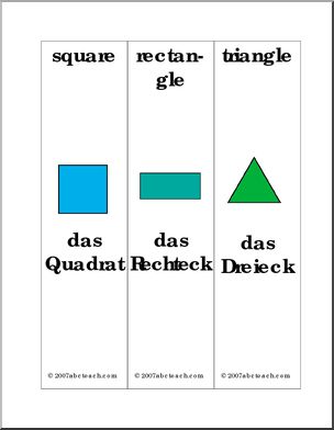 German: Bookmarks – Shapes – Abcteach