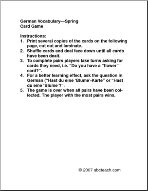 German: Board Game – Family – Abcteach