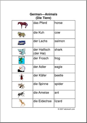 German: Color and Write – Rhinoceros – Abcteach