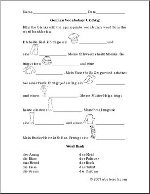 German: Cloze Sentences – Winter Sports – Abcteach
