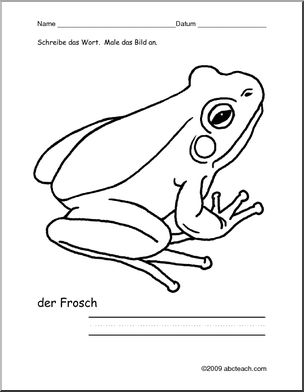 German: Color and Write – Rabbit – Abcteach