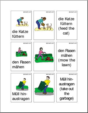 German: Flashcards – Chores – Abcteach