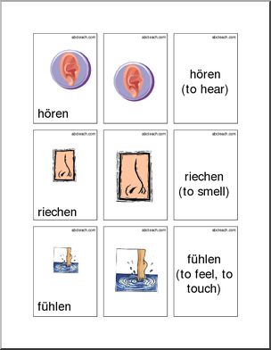 German: Flashcards – Senses – Abcteach