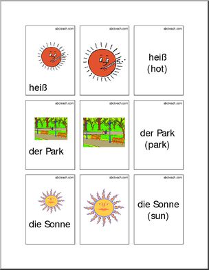 German: Flashcards – Summer – Abcteach