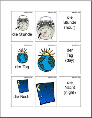 German: Flashcards – Time and Seasons – Abcteach