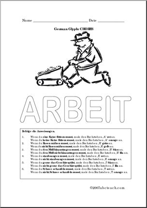 German: Flashcards – Chores – Abcteach