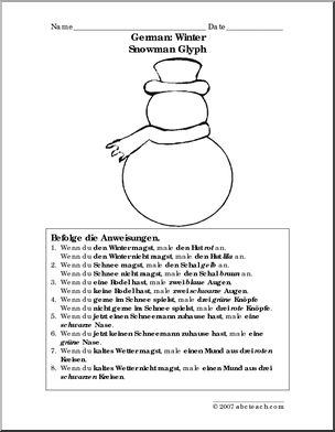 German: Unscramble the Words – Winter – Abcteach