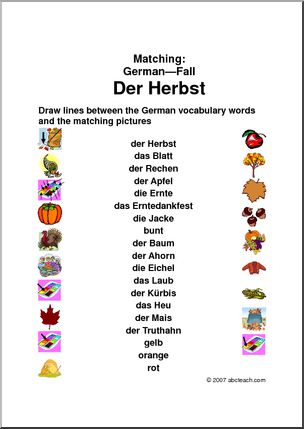 German: Matching – Fall – Abcteach