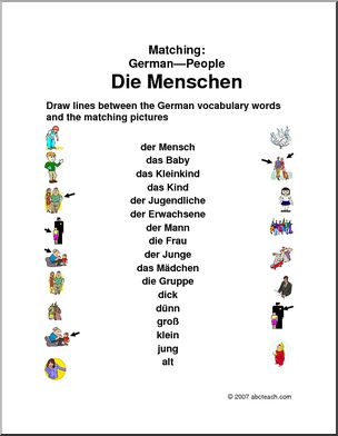 German: Matching – People – Abcteach