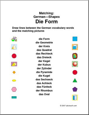 German: Matching – Shapes – Abcteach