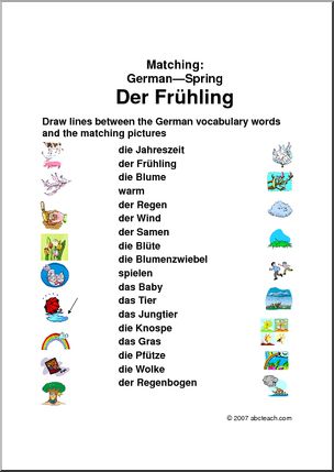 German: Matching – Spring – Abcteach